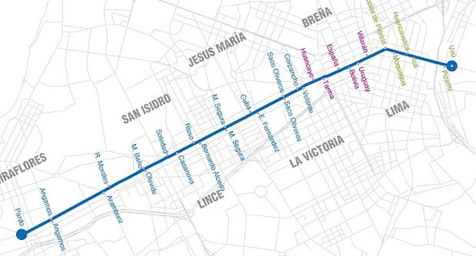 Lima: Corredor azul: ruta Expreso empieza mañana con estos paraderos ...