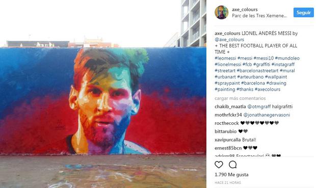 Lionel Messi es el protagonista de un graffiti gigante en la ciudad de ...